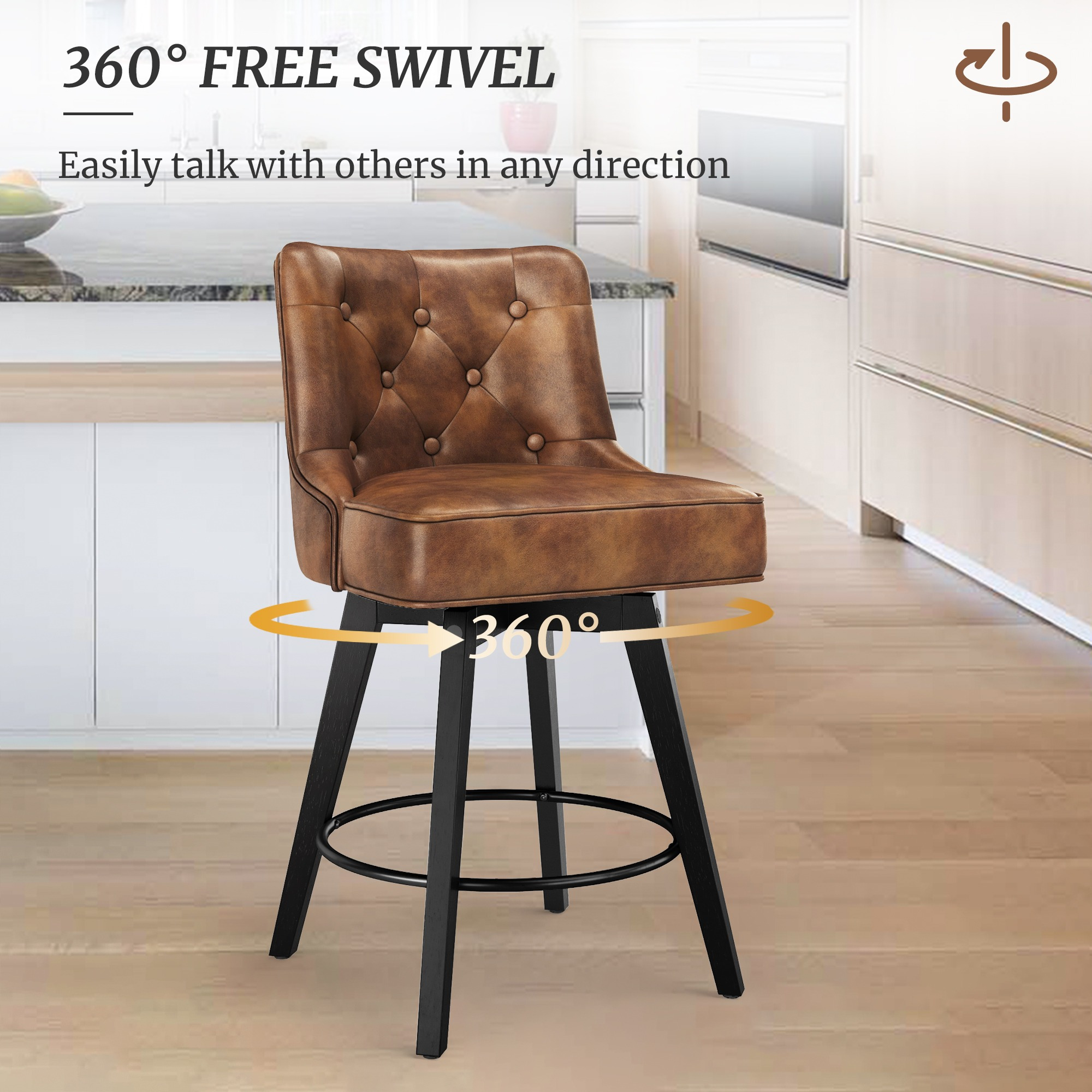 Swivel Counter Height Bar Stools 1 Modern Bar Stools Back - Temu