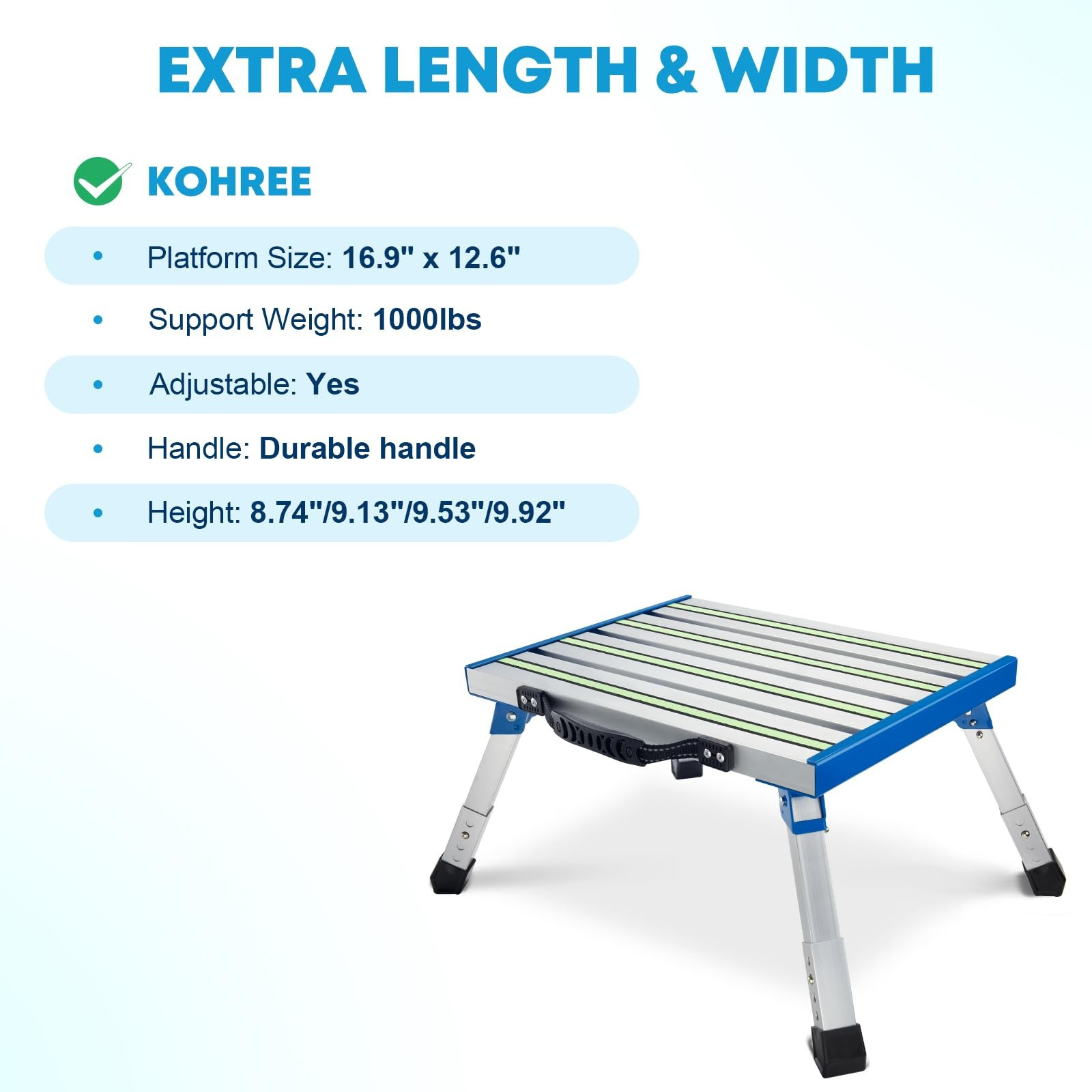 Rv Steps Stool, Adjustable Height Folding Platform Aluminum Rv Step ...