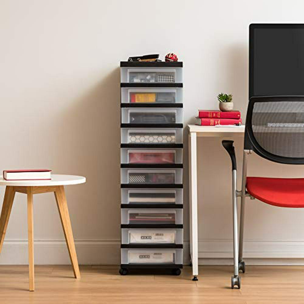 Plastic Drawer Storage Organizer Rolling Cart With Wheels Casters 10 ...