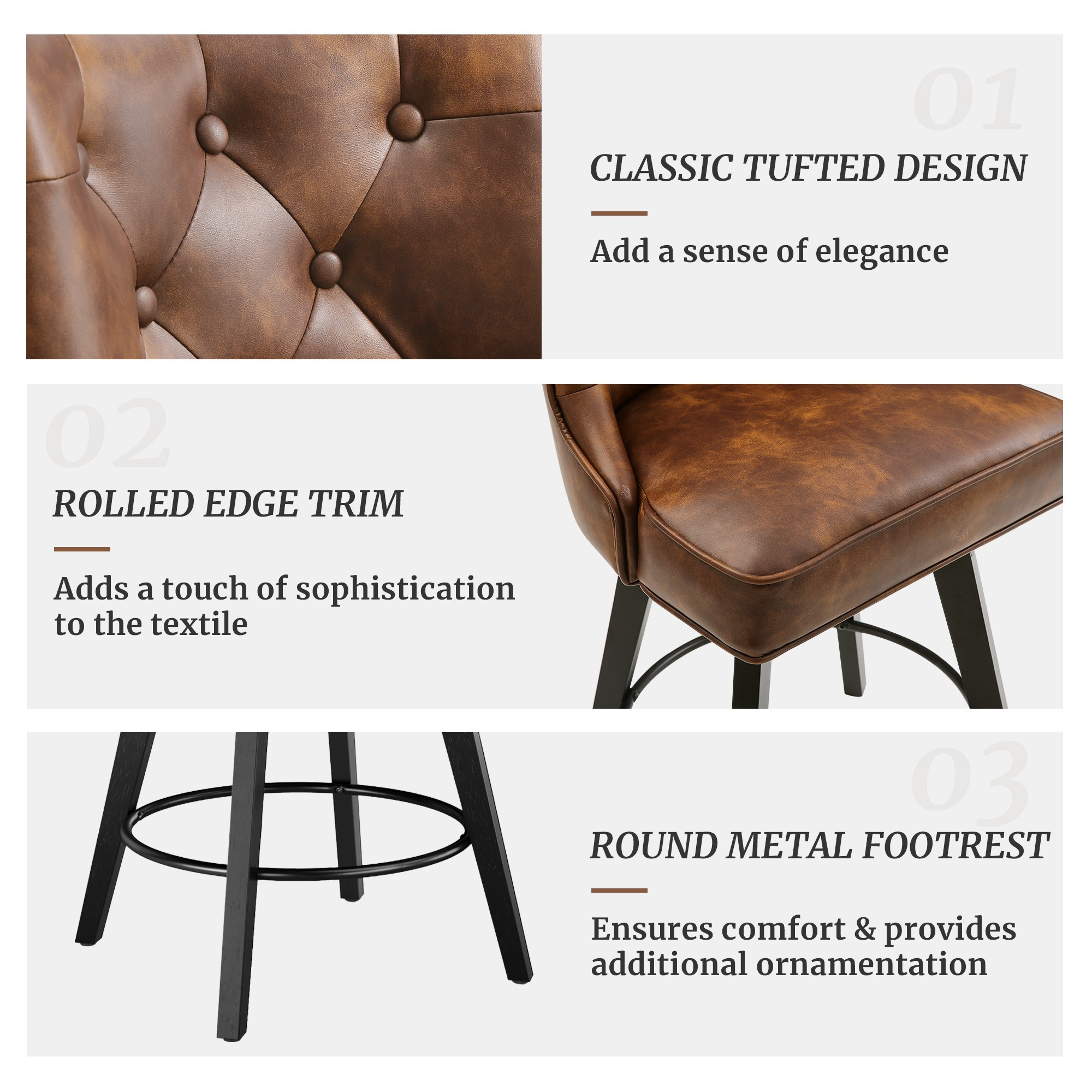 Swivel Counter Height Bar Stools 1 Modern Bar Stools Back - Temu