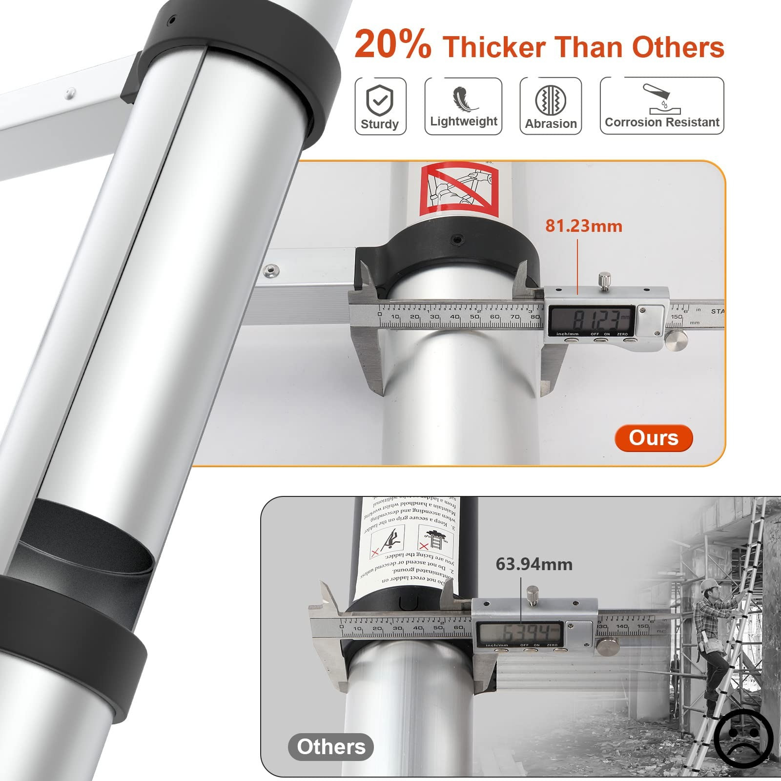 telescoping ladder aluminum lightweight extension folding - Temu