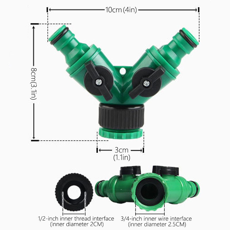 Green Plastic Y type Connector 3/ Water Pipe Divided Two 1/ - Temu