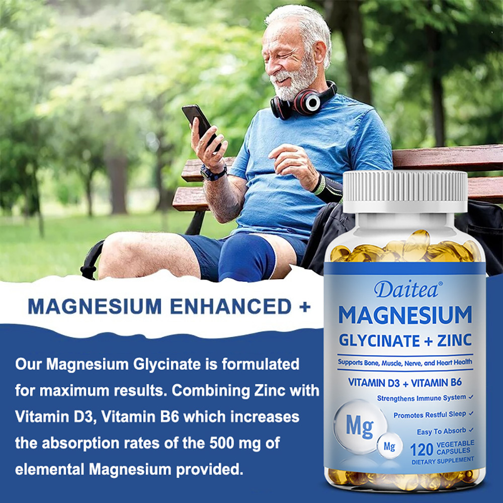 Magnesium Glycinate Zinc Supplement Vitamin D3 B6 Supports - Temu