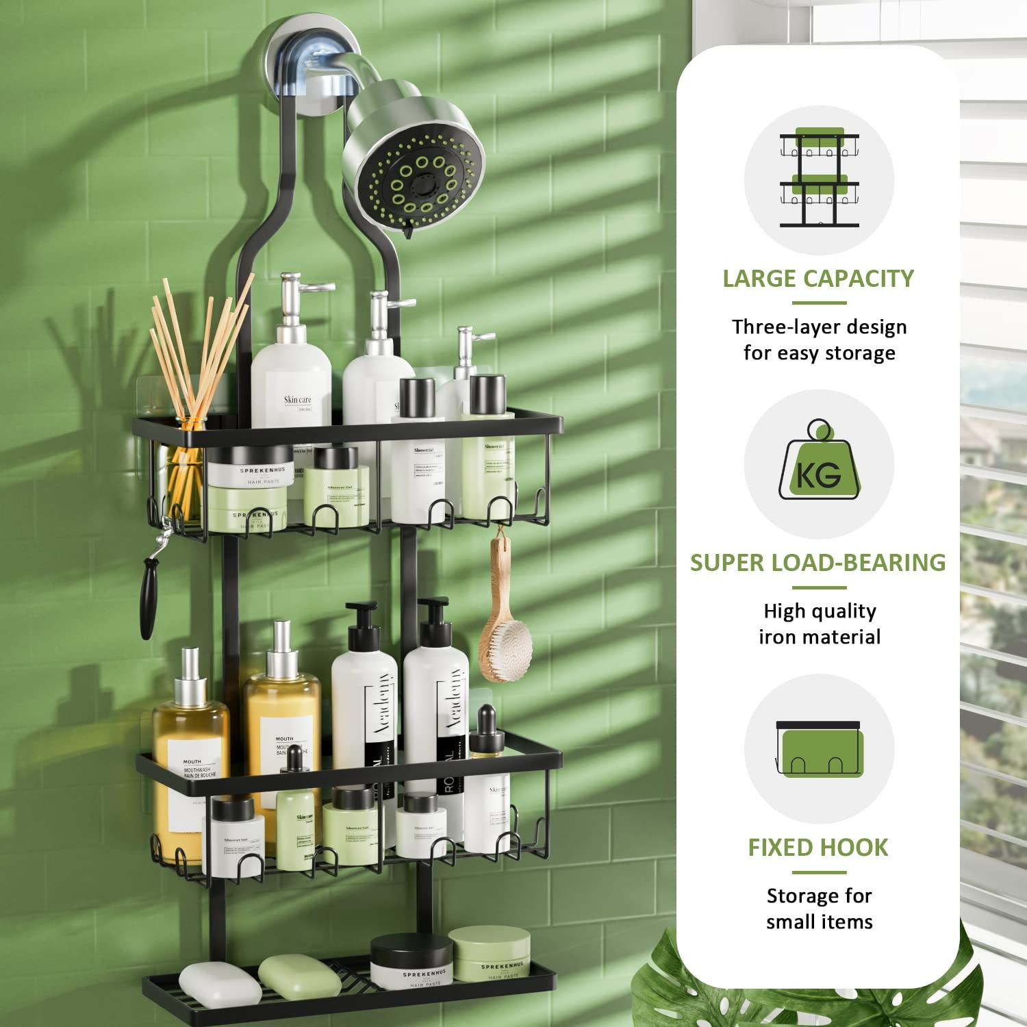 Shower Caddy Hanging Bathroom Shower Organizer Hanging Black - Temu