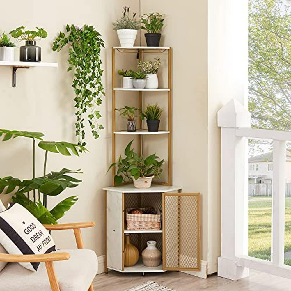 Corner Cabinet Tall Storage Shelf Bookshelf Display Shelves - Temu
