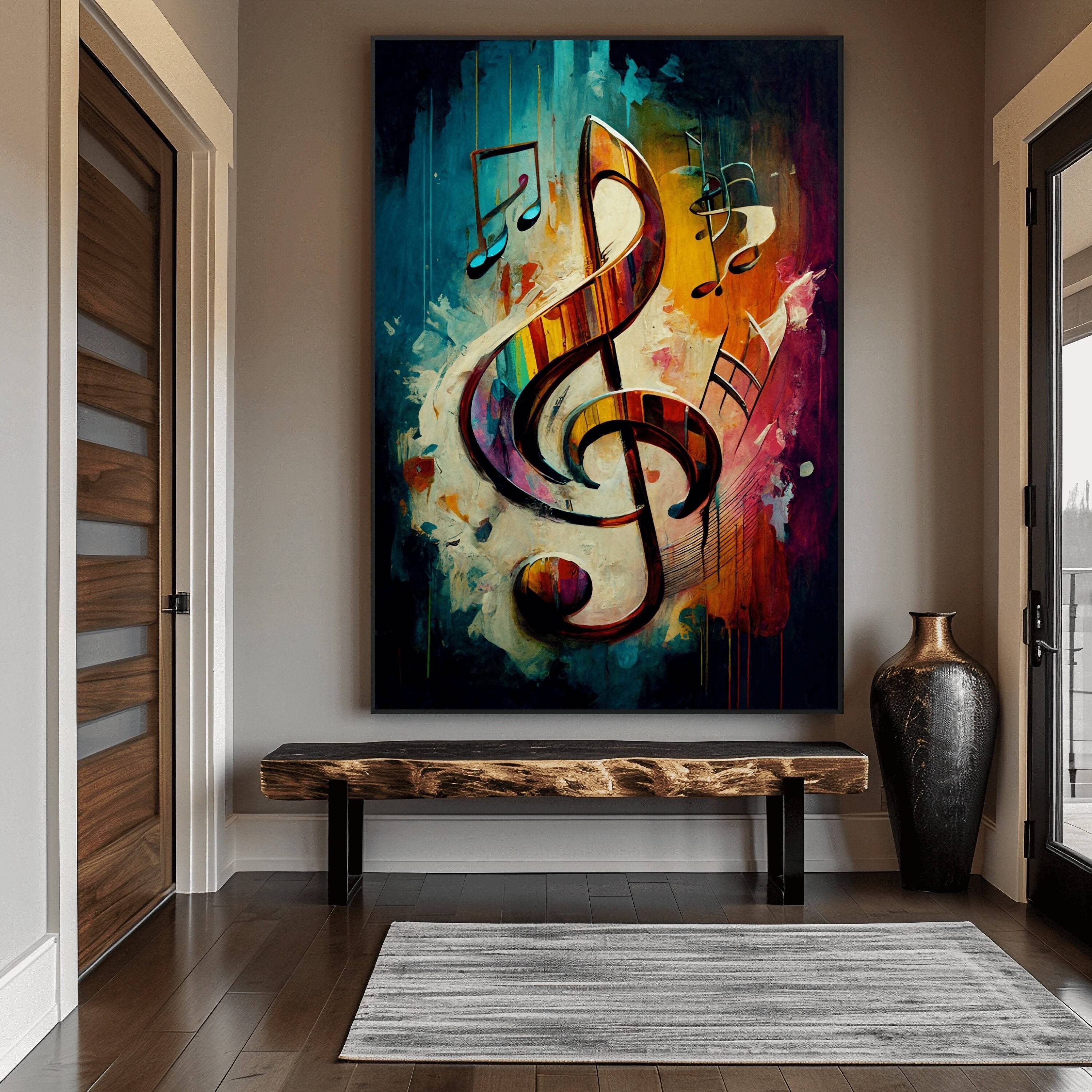 Modern Abstract Music Canvas Art Print Frame Wall Decor - Temu