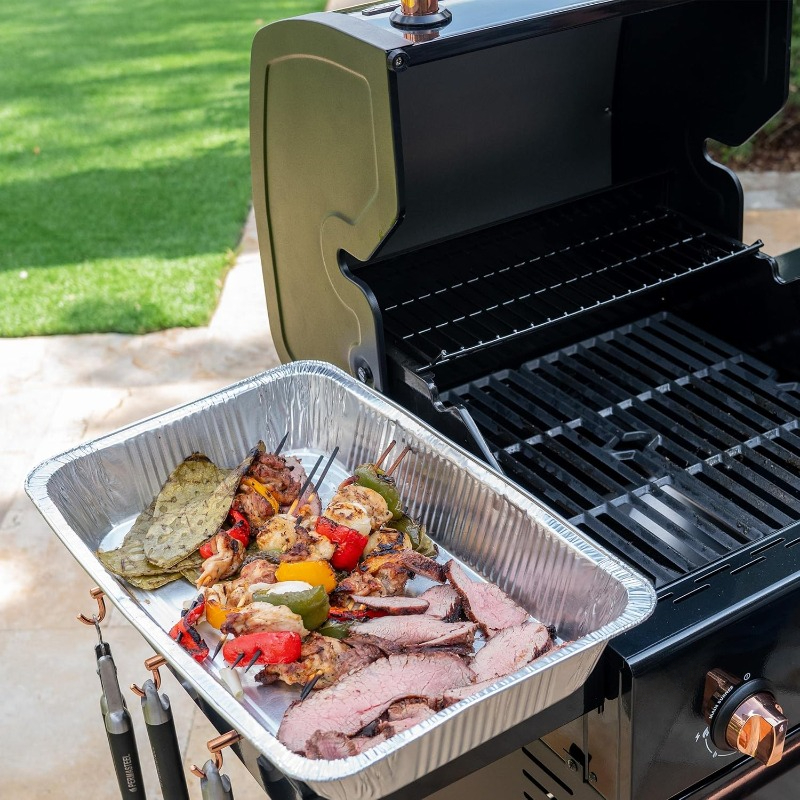 2 burner propane gas grill bbq grill foldable side tables - Temu