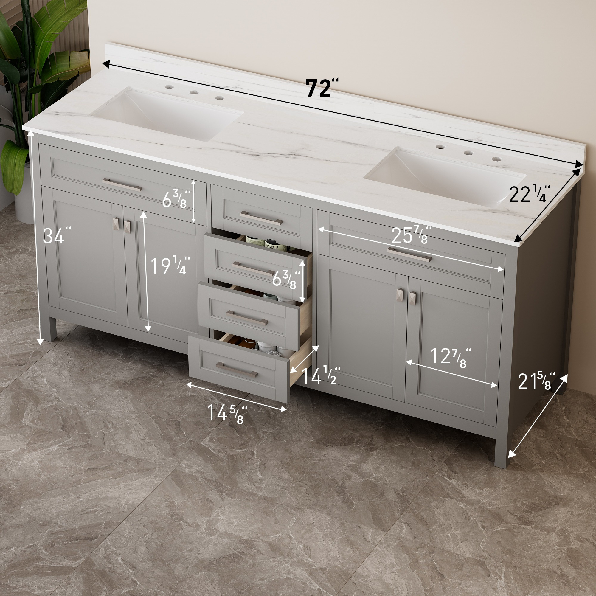 Bathroom Vanities Cabinet Sink Combo Set Undermount Double - Temu