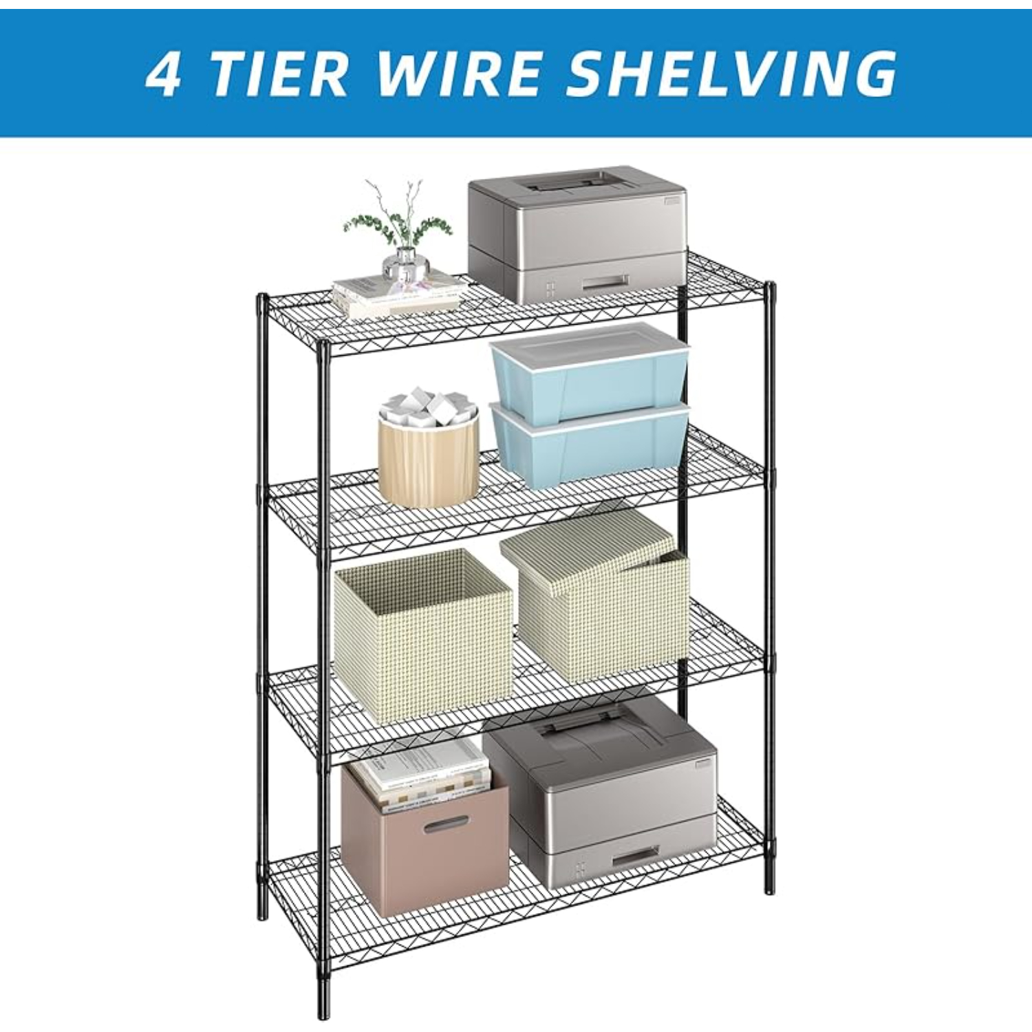 5 shelf Adjustable Metal Shelf Wire Shelving Unit Heavy Duty - Temu