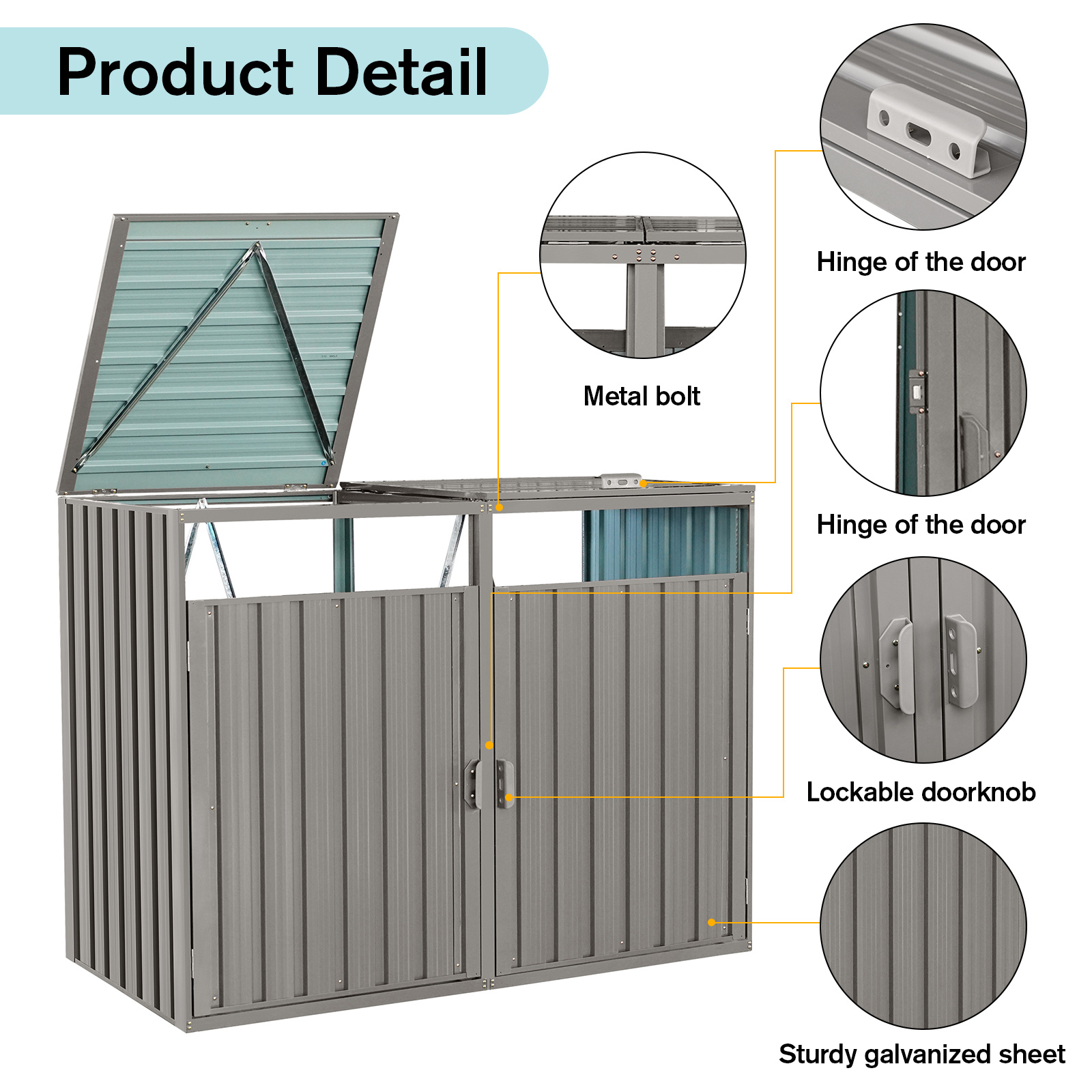 garbage bin shed stores metal outdoor bin shed garbage - Temu