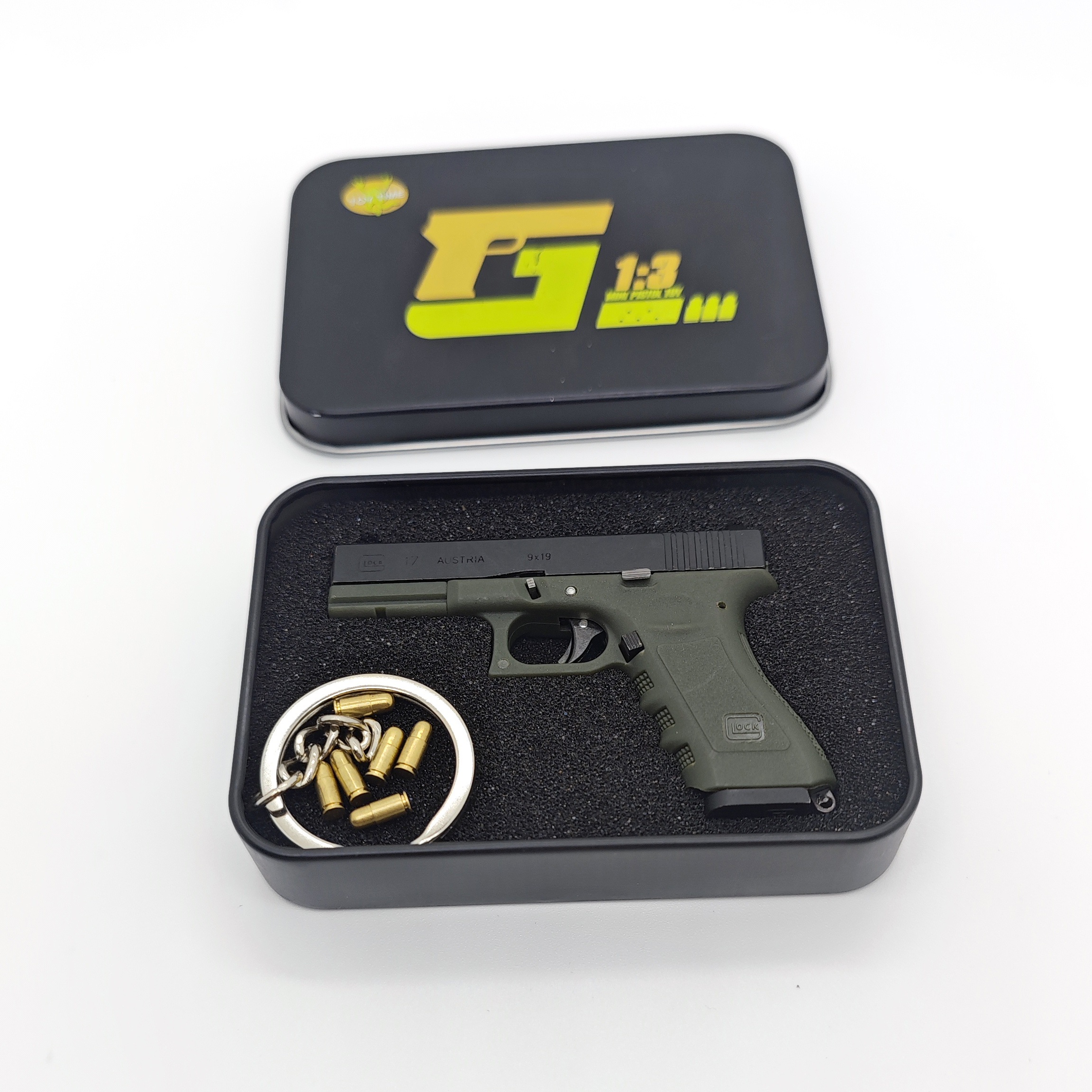 17 Sand Keychain Kit 2pcs Mini Gun Keychain Set With Metal Box And Mini ...