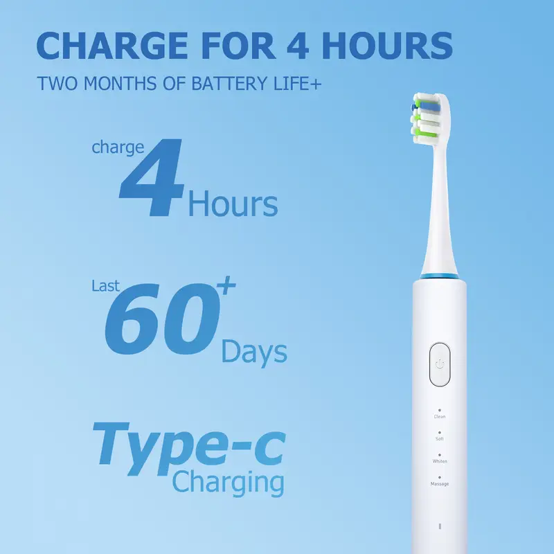 Cepillo Dientes Eléctrico Recargable 4 Modos Temu