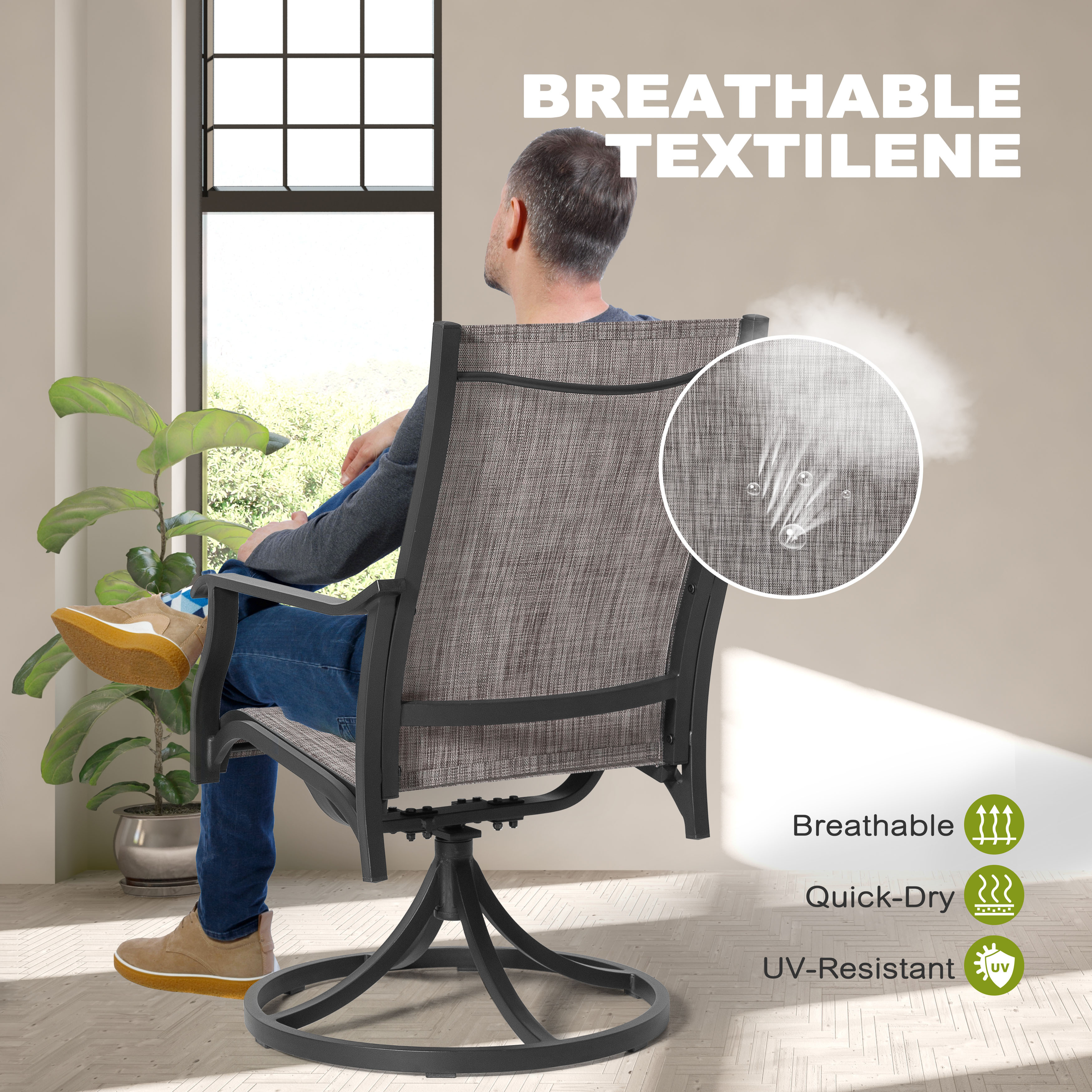 Swivel Patio Chair weather Outdoor - Temu