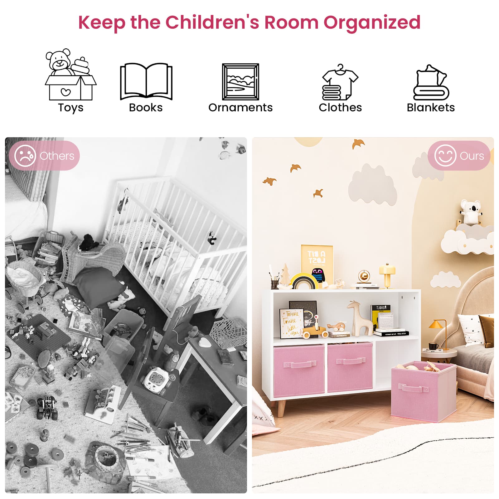 Kids Bookcase Open Bookcase - Temu