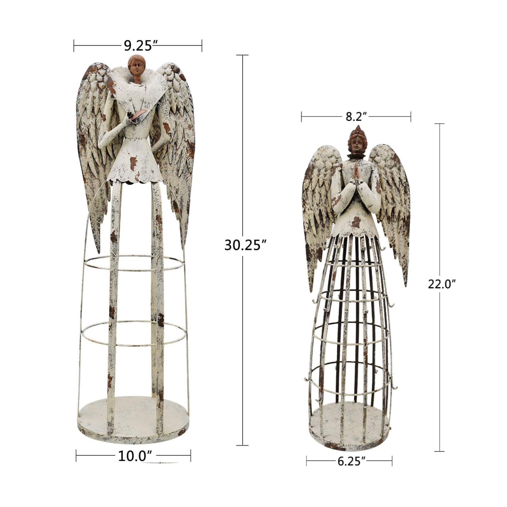 H Elegant Metal Garden Angel Statue 22''h Morning - Temu