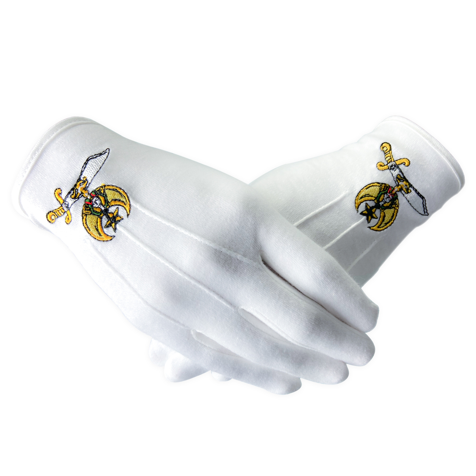 Symbol Hand Embroidered Cotton White Gloves - Temu