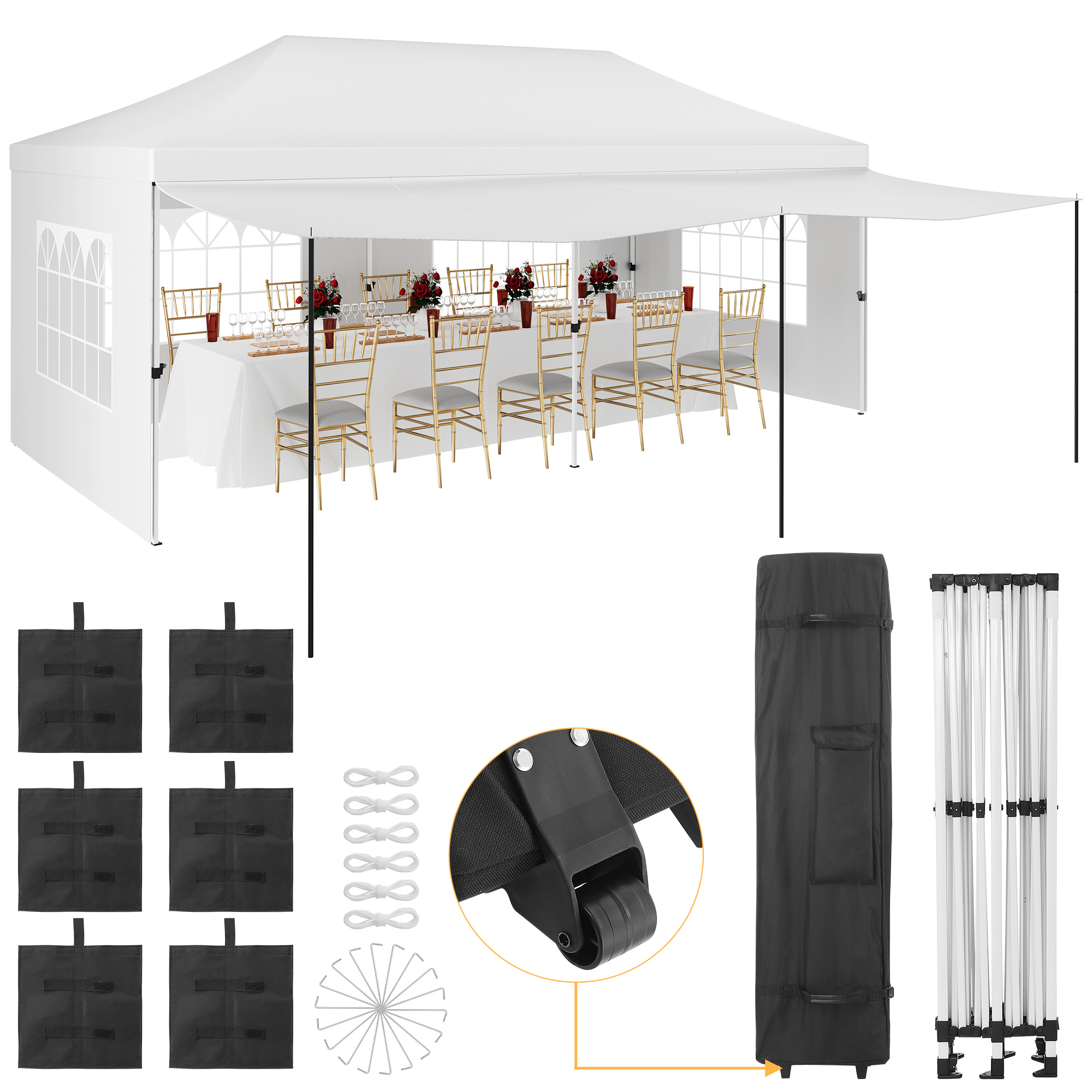 10x20 Pop Canopy Tent Awning 10x20 Tents 5 Removable - Temu