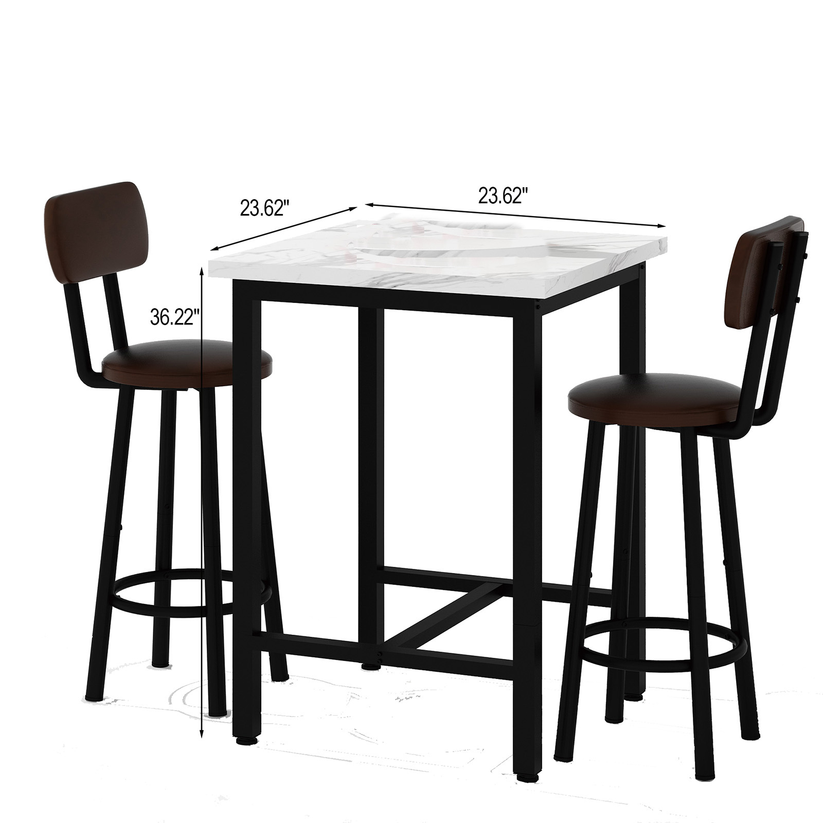 Dining Table Set 2 Pub Table Chairs Set Small Space Kitchen - Temu