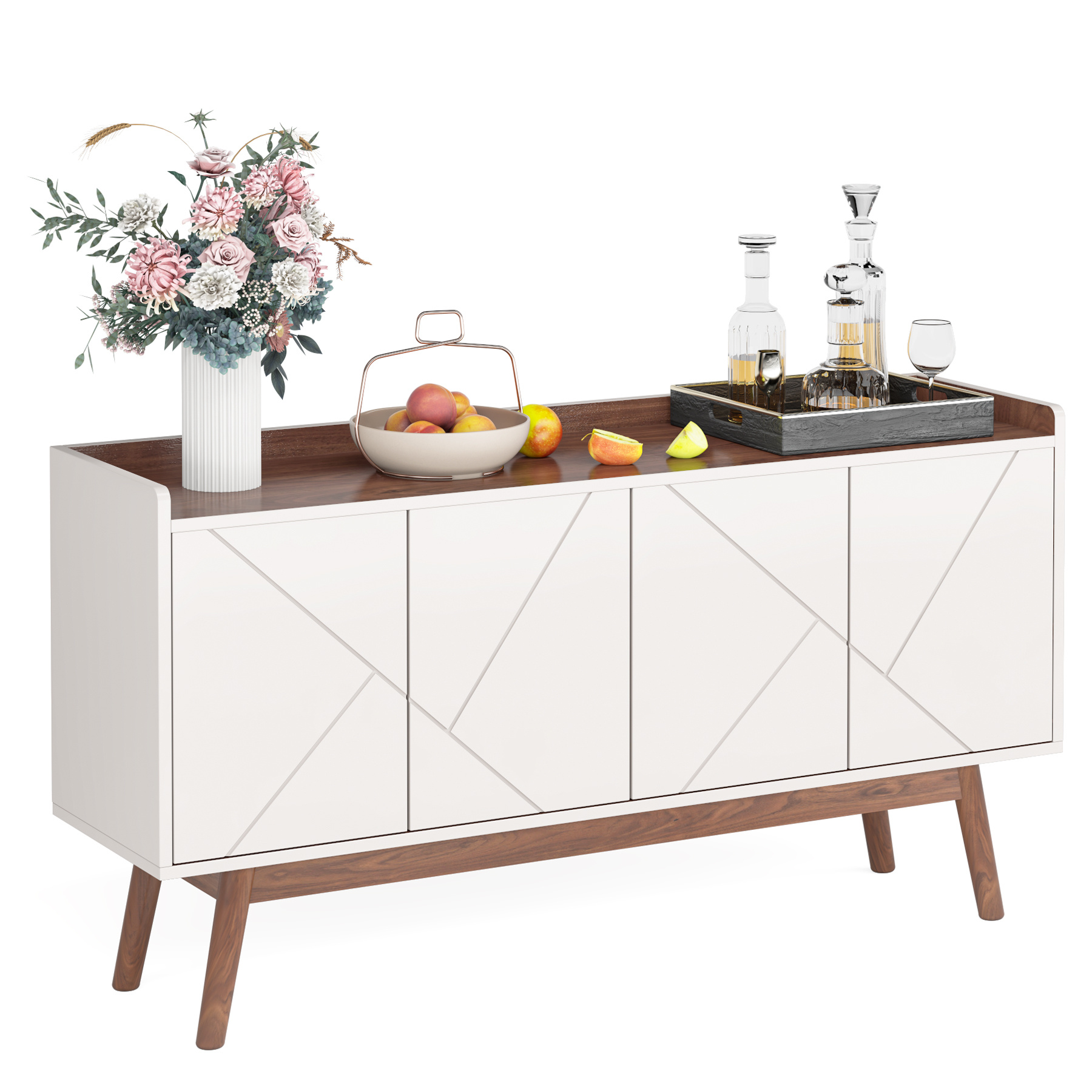 Aparador Blanco 55" W Buffets Modernos Aparadores Gabinete - Temu