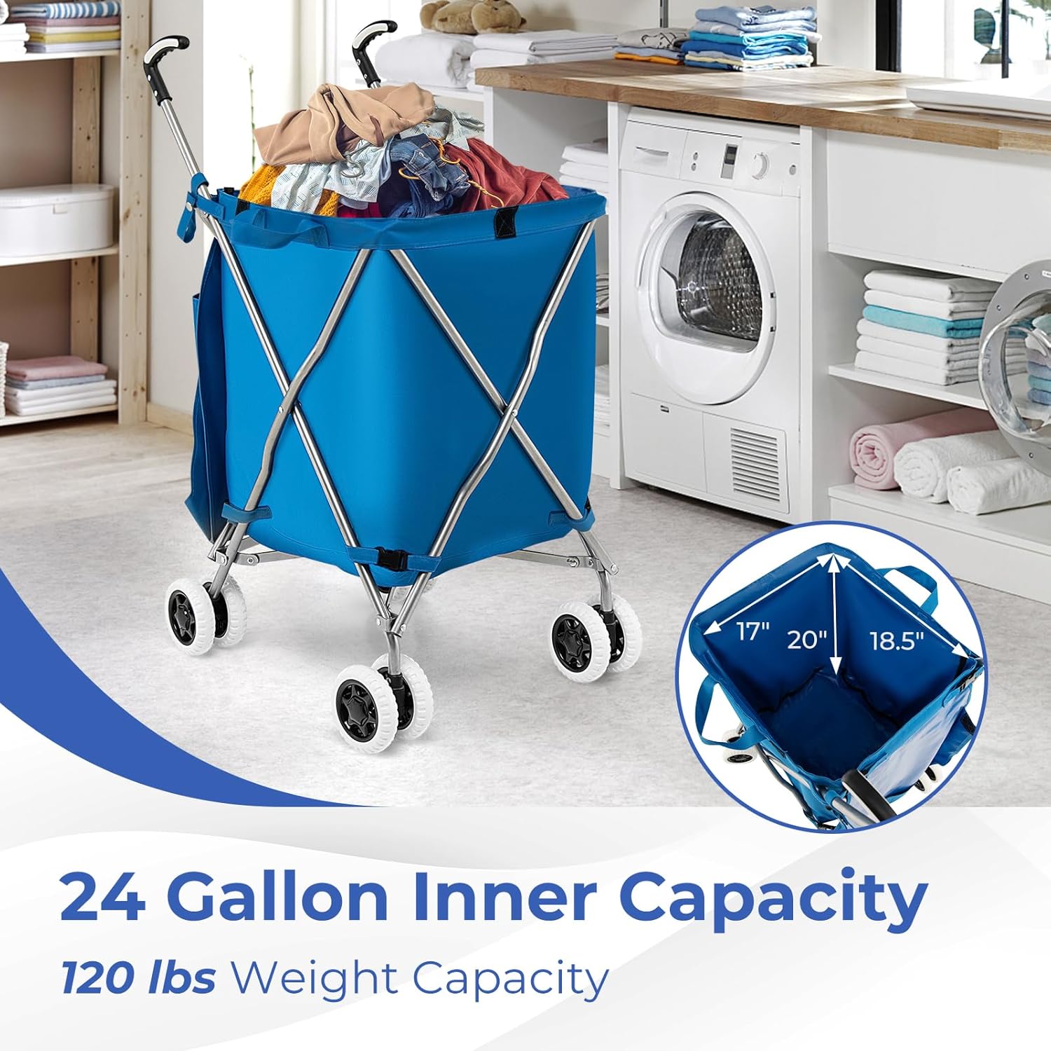 Folding Shopping Cart Portable Grocery Cart Wheels - Temu