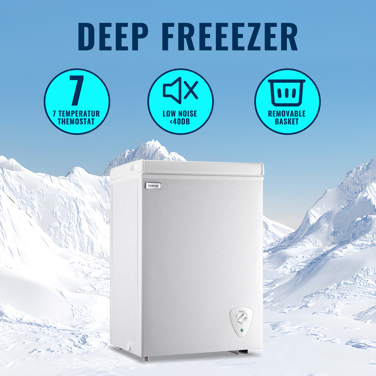Small Deep Freezer 3.5 Cubic Feet Chest Freezer Adjustable - Temu