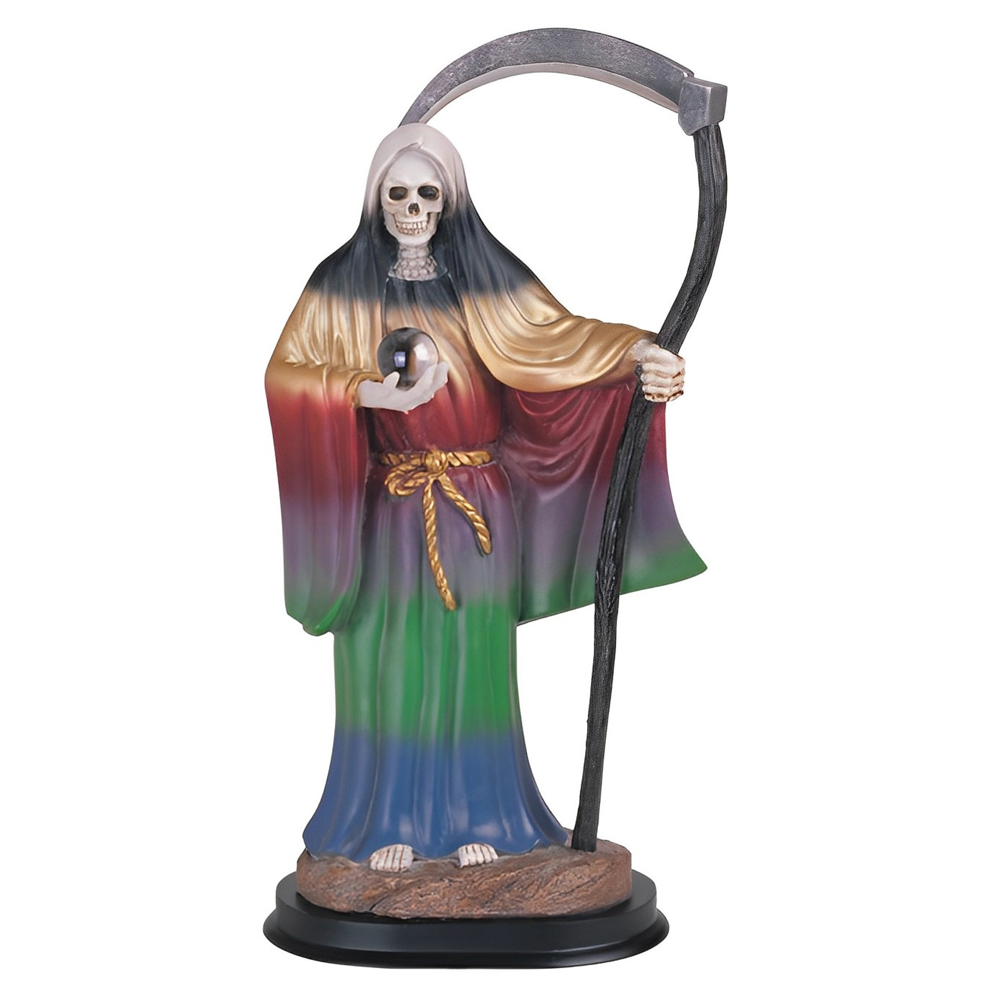 12"h Rainbow Santa Muerte Holding Statue Lady Holy - Temu
