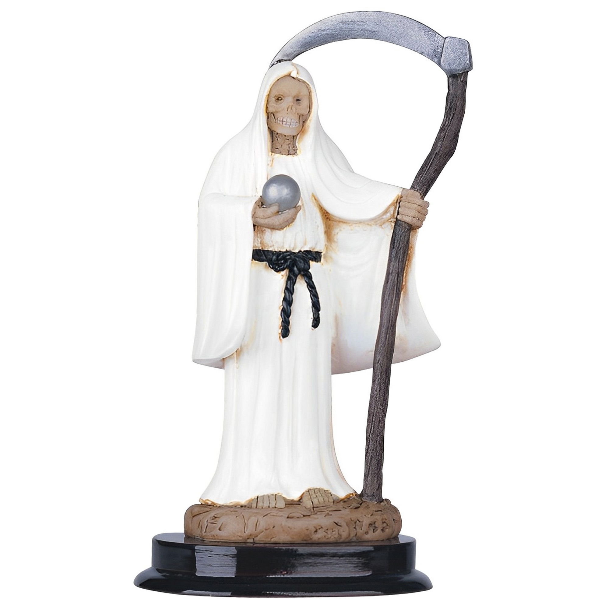 Ice 5"h White Santa Muerte Holding Scythe Statue Lady - Temu