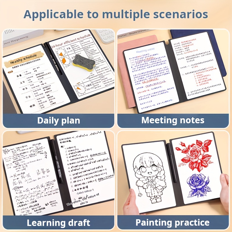 Whiteboard Notebook Portable Dry Erase White Board Book - Temu