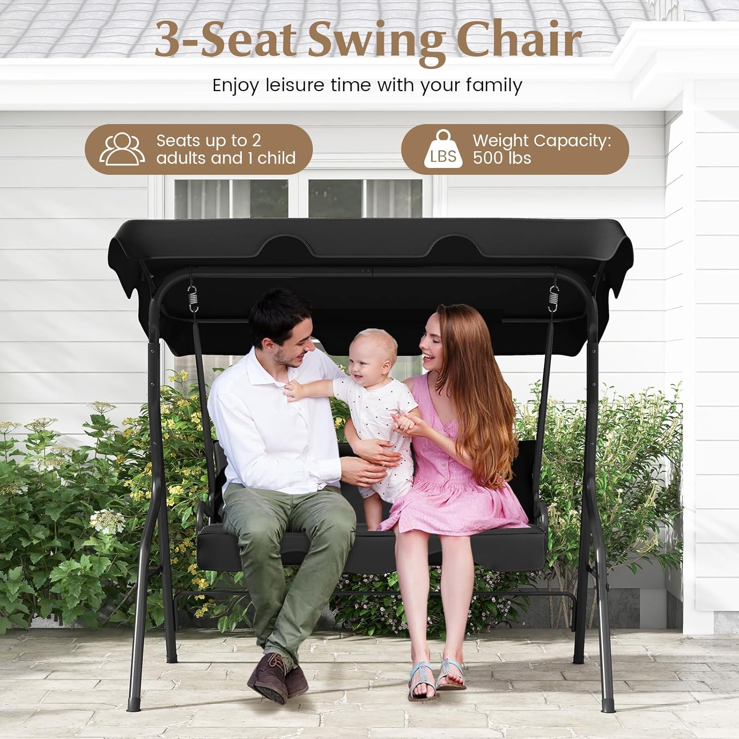 3 person porch swing chair outdoor swing - Temu