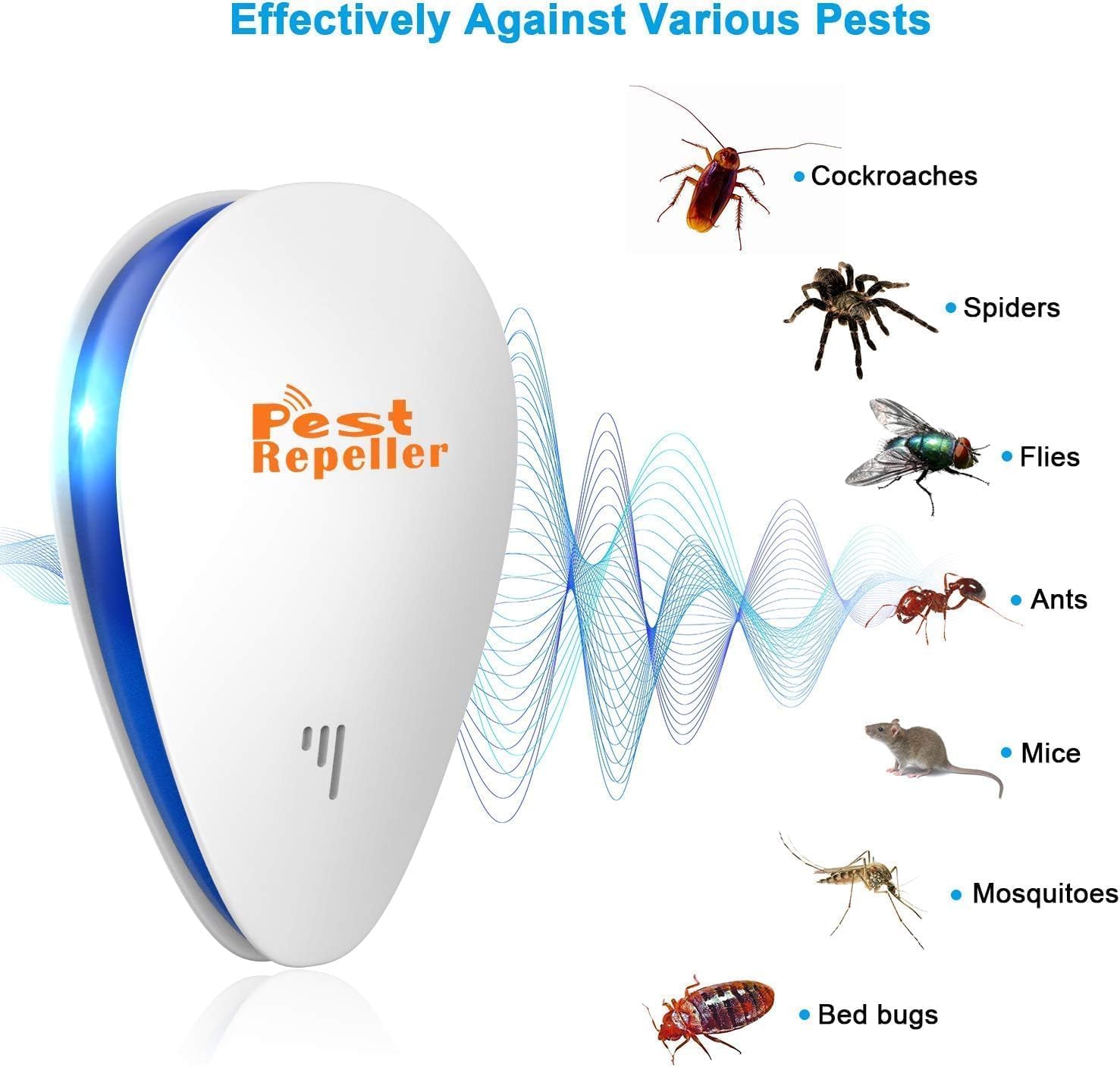 Pest Repeller 6 Pcs Electronic Pest Repellent Plug In Indoor Pest ...