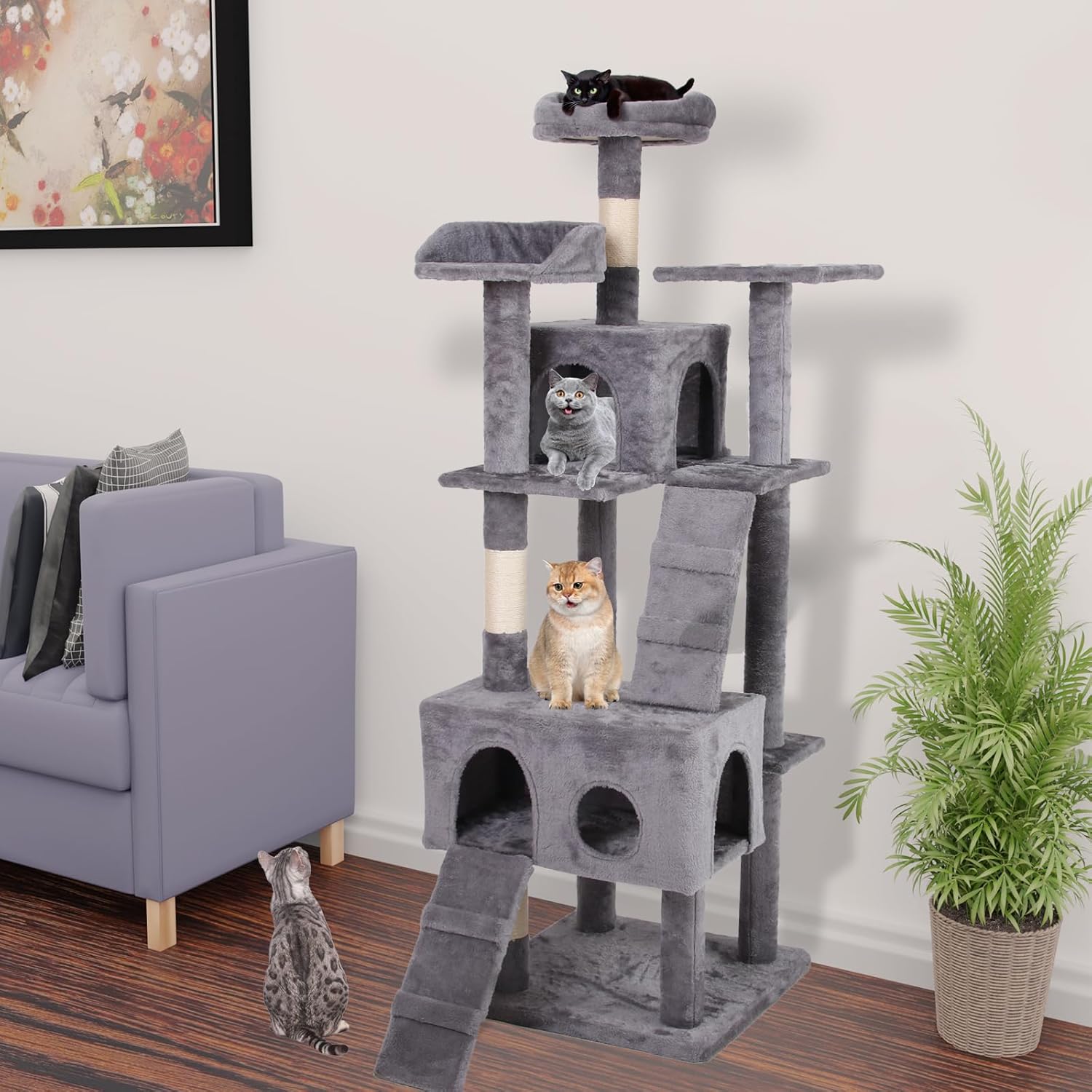 Cat Tree Tower Indoor Cats Multi level Cat Condo Furniture - Temu