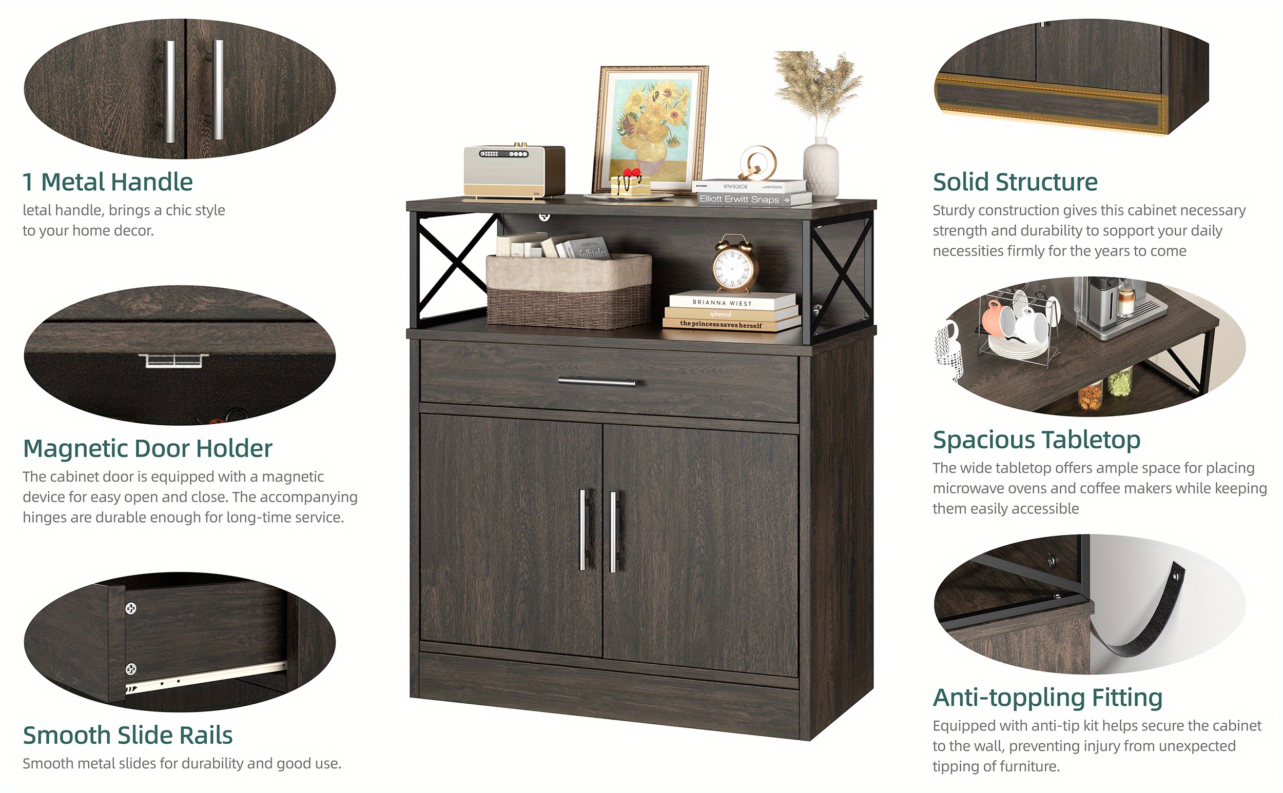 Buffet Sideboard Cabinet Storage - Temu