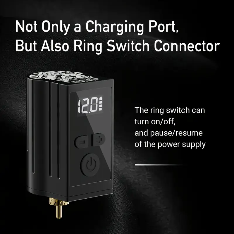 무선 문신 총 키트 무선 로타리 문신 펜 키트 링 스위치 디자인이 있는 1450mah 배터리 디지털 화면 디스플레이 문신