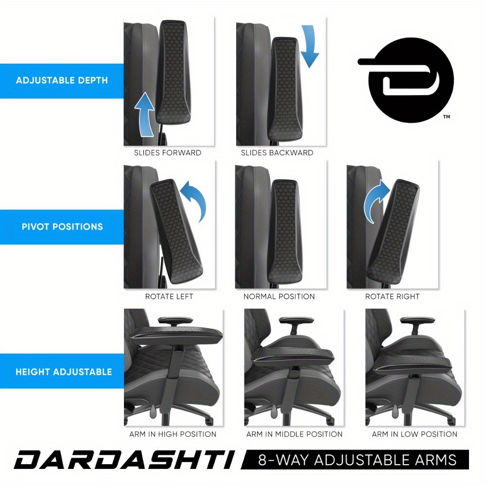 ergonomic gaming chair 8 way adjustable arm rest - Temu