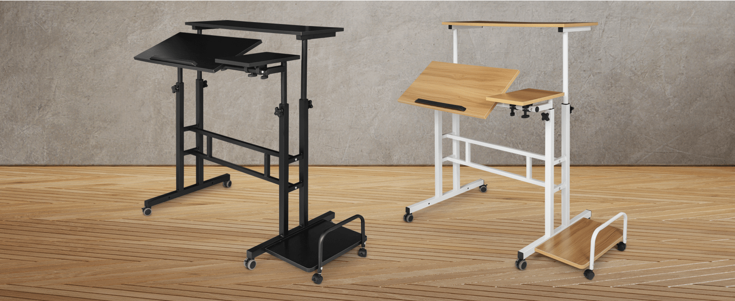 Mobile Standing Desk Adjustable Height Workstation Rolling - Temu