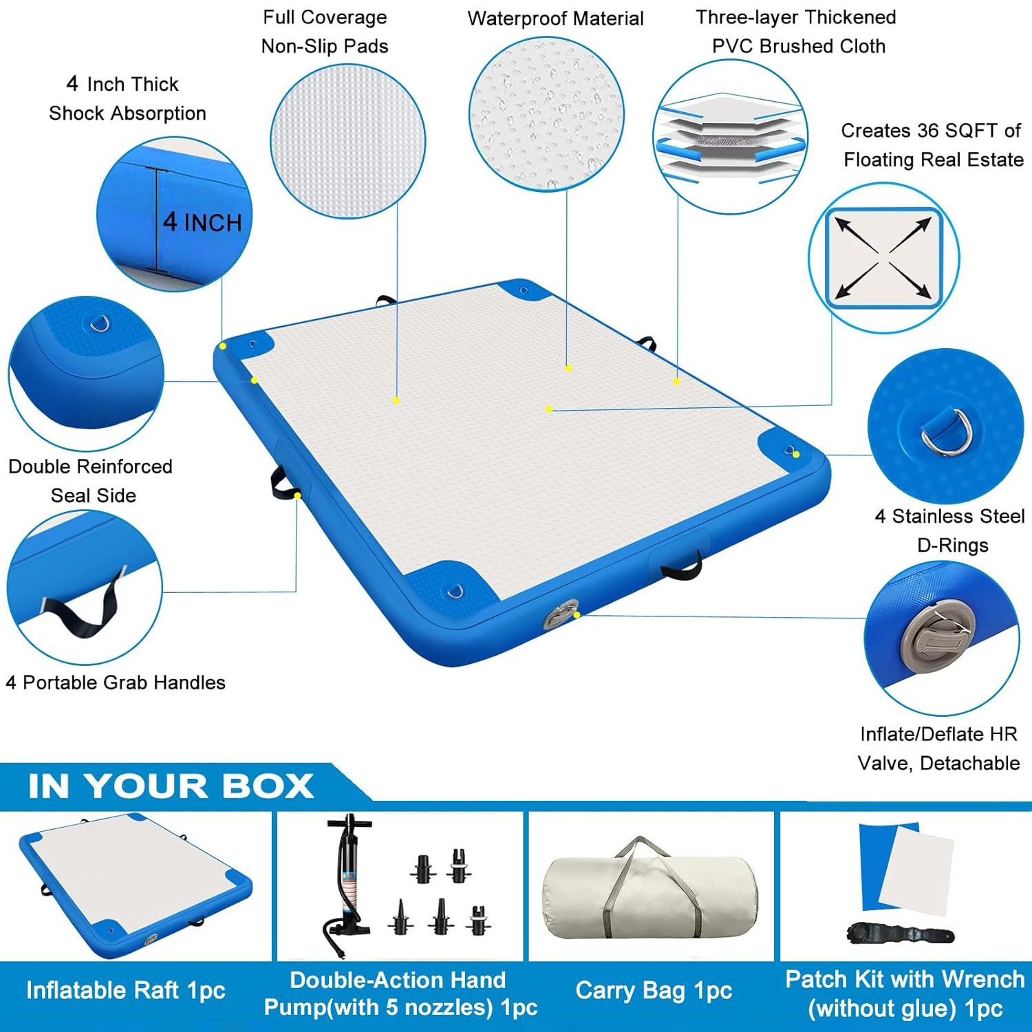 Inflatable Lake Float Adults Multi person Inflatable Swim - Temu