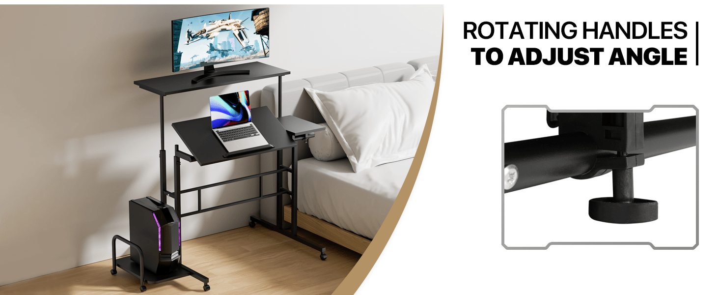 Mobile Standing Desk Adjustable Height Workstation Rolling - Temu