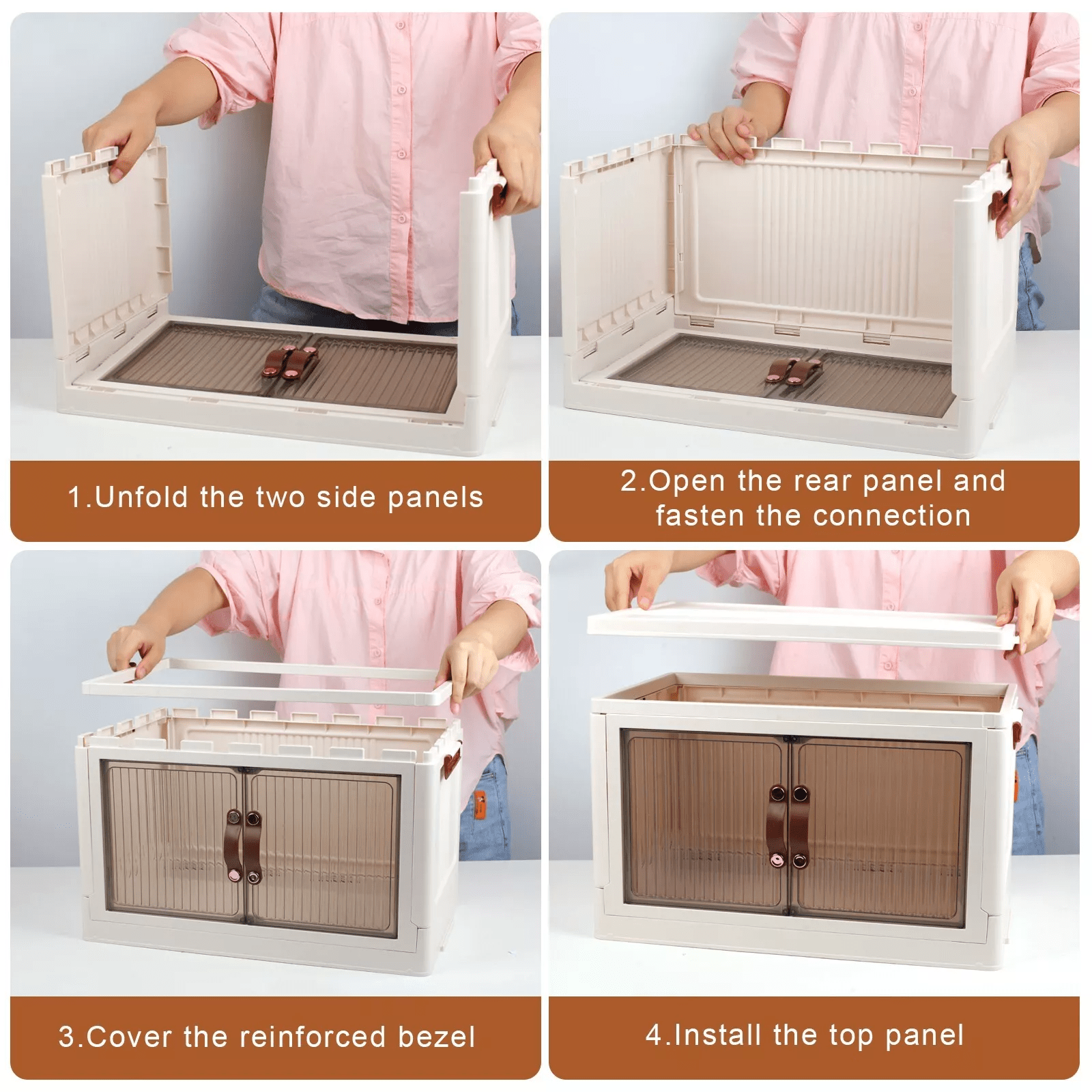 Organizador 3 Cajas Plegables Contenedor Almacenamiento - Temu