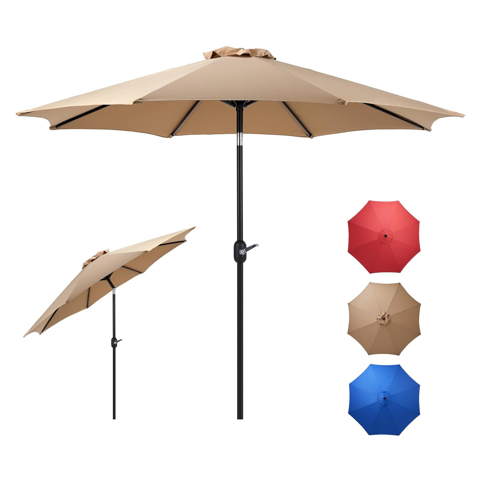 9' Outdoor Patio Umbrella, Outdoor Table Umbrella, Yard Umbrella ...