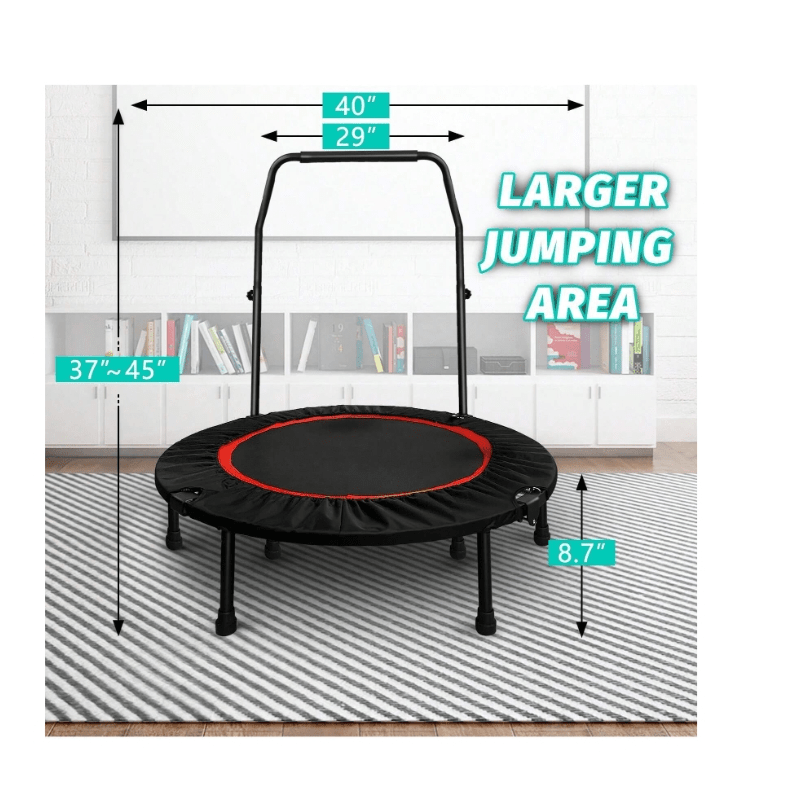 40 Inches Mini Fitness Trampoline, Foldable Rebounder Trampoline With ...
