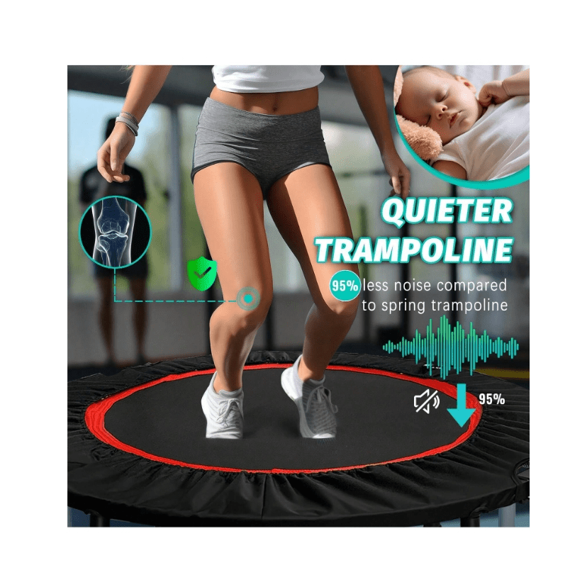 40 Inches Mini Fitness Trampoline, Foldable Rebounder Trampoline With ...