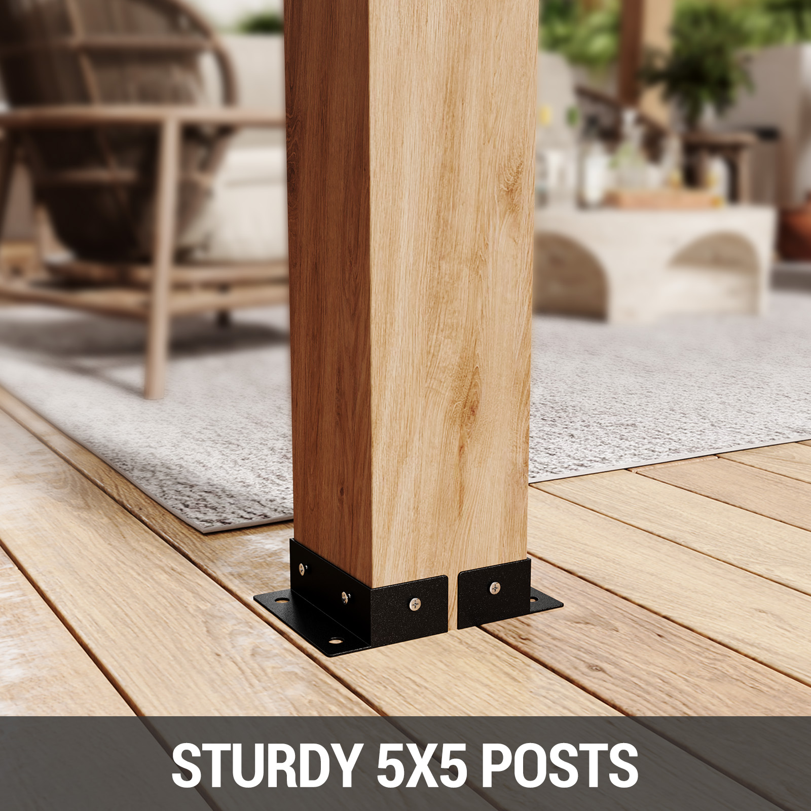 10 X 12 Ft 목재 Pergola 개폐식 차양 캐노피 견고한 구조 뒤뜰 갑판 정원용 야외 Pergola Temu