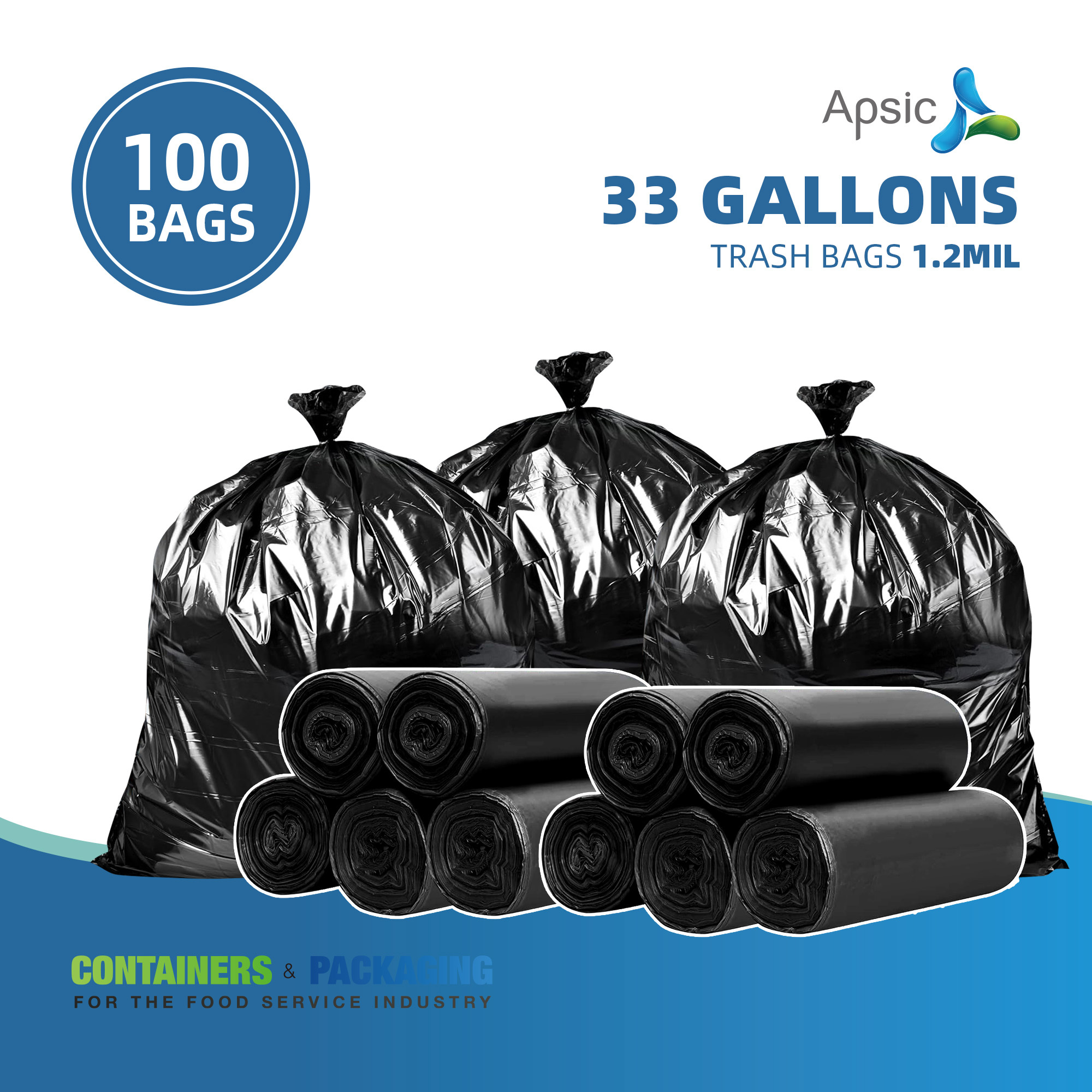 Trash Bags 33 Gallon Heavy Duty Black Garbage Bags - Temu