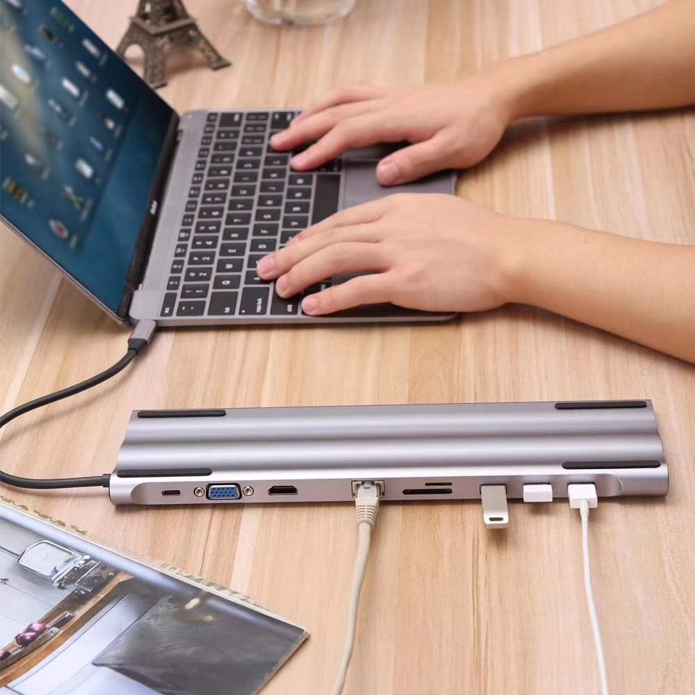 Hub Usb C 10 En 1 Estación Docking Laptop Usb C Multifunción - Temu