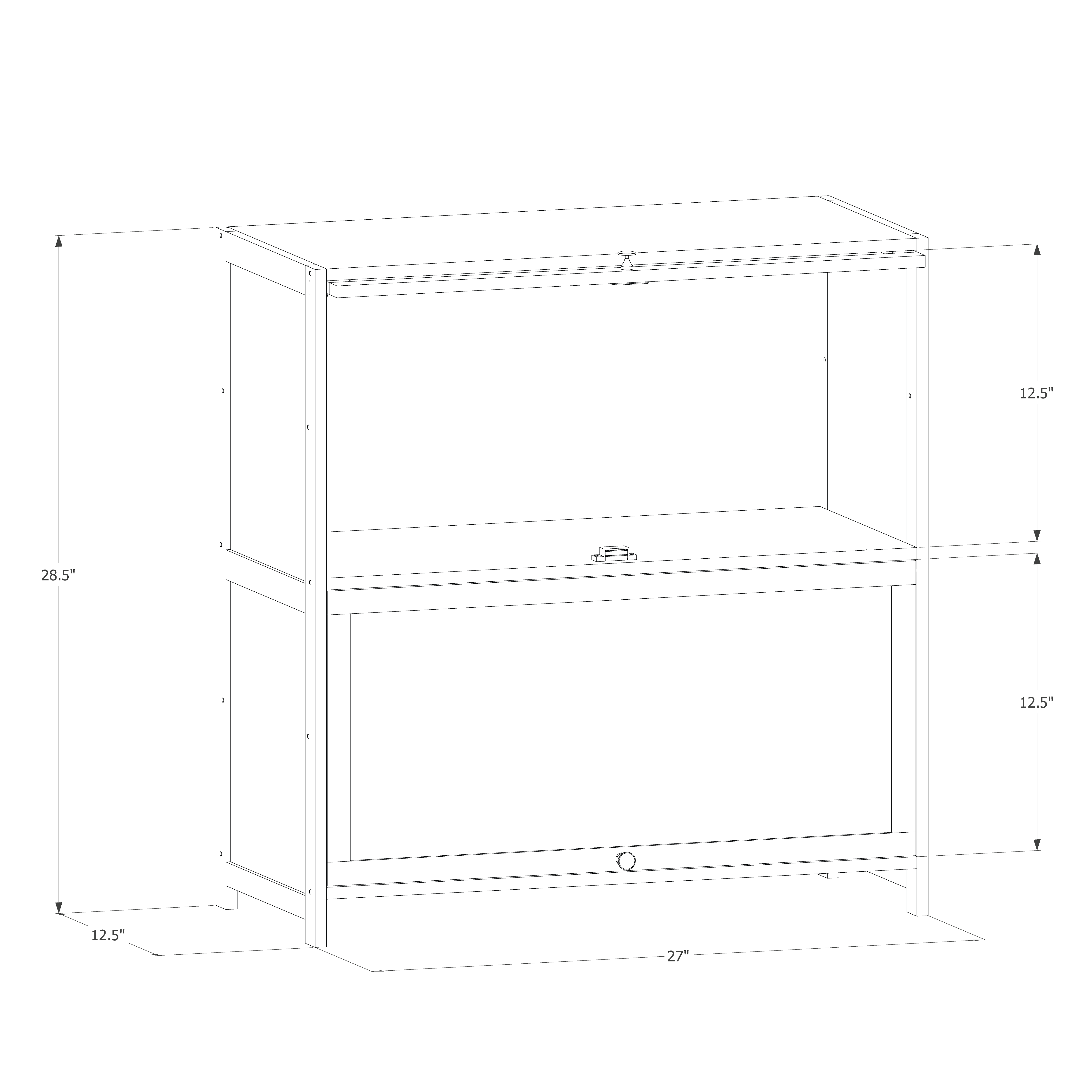 Bamboo 2 Tier Bookcase Flip Doors Free Standing - Temu