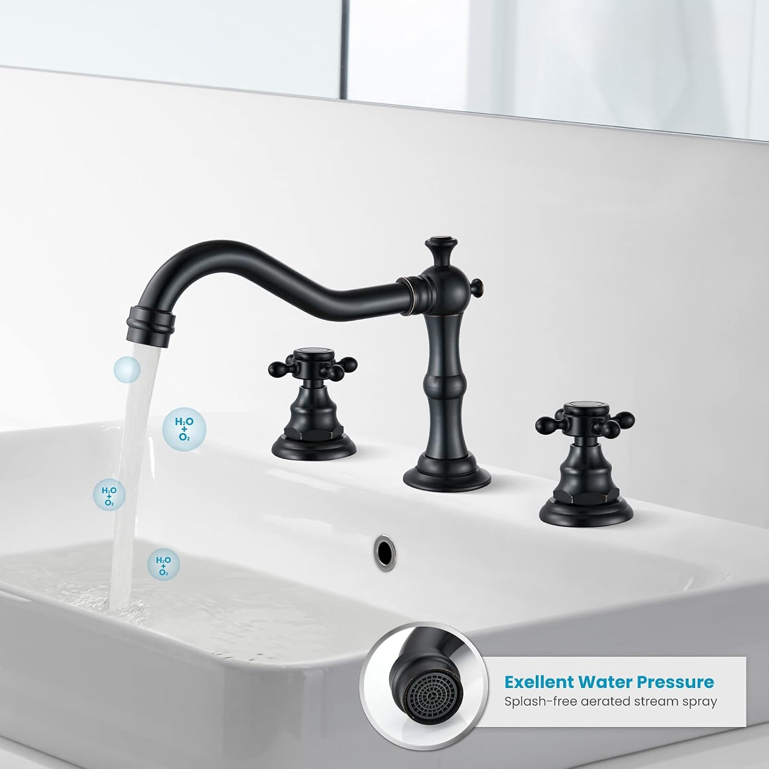3 hole Bathroom Faucet Double Cross Handle Mixer - Temu
