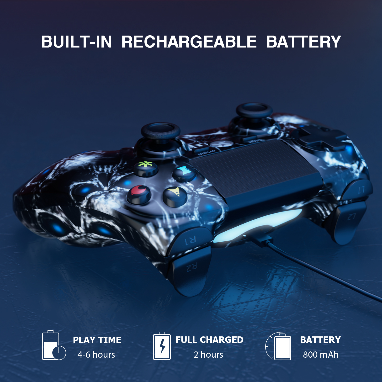 Ps4ps3androidiospc용 무선 게임 컨트롤러 인체 공학적 디자인 이중 진동 하나의 키 공유 Temu