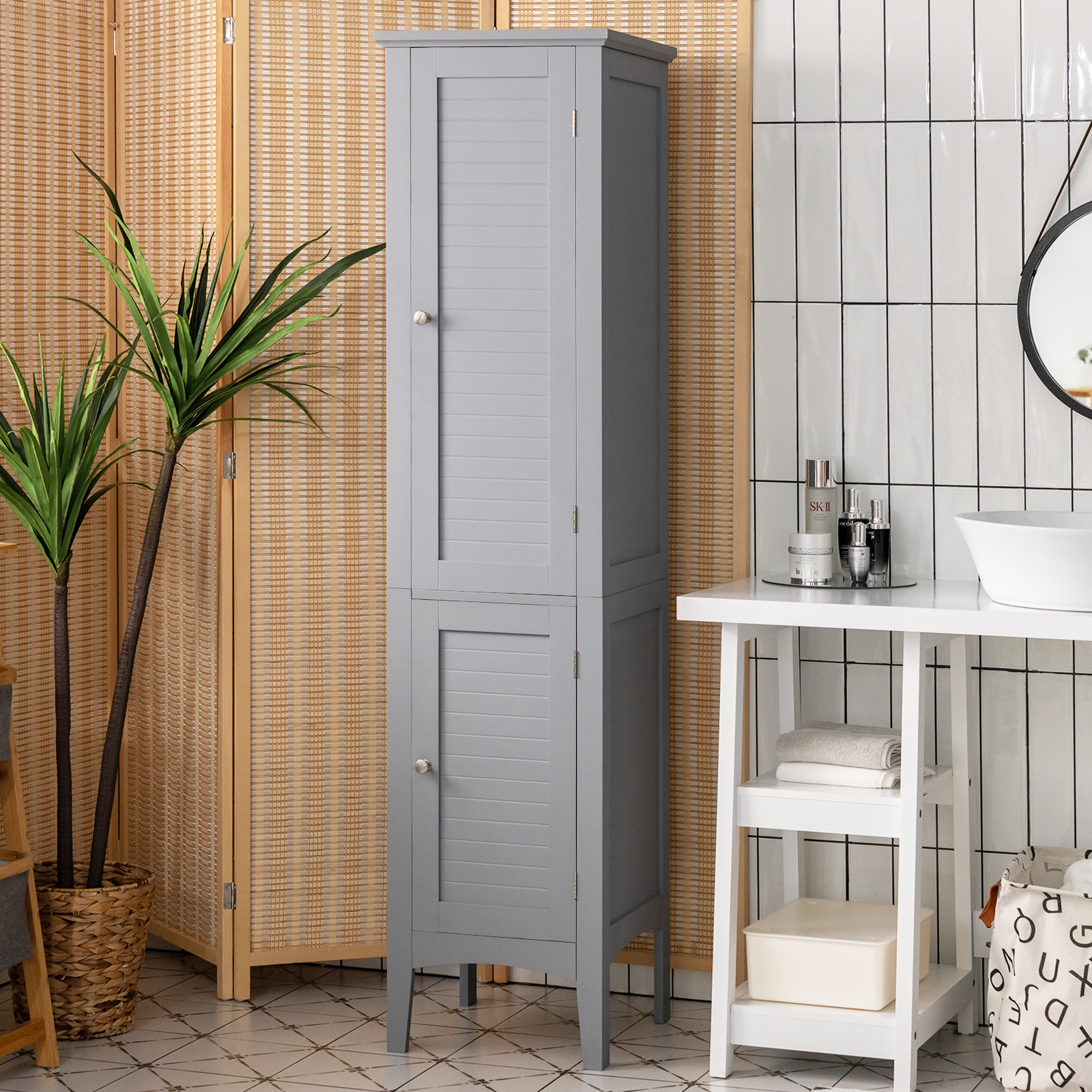 tall narrow bathroom cabinet storage cabinet 5 tier Temu