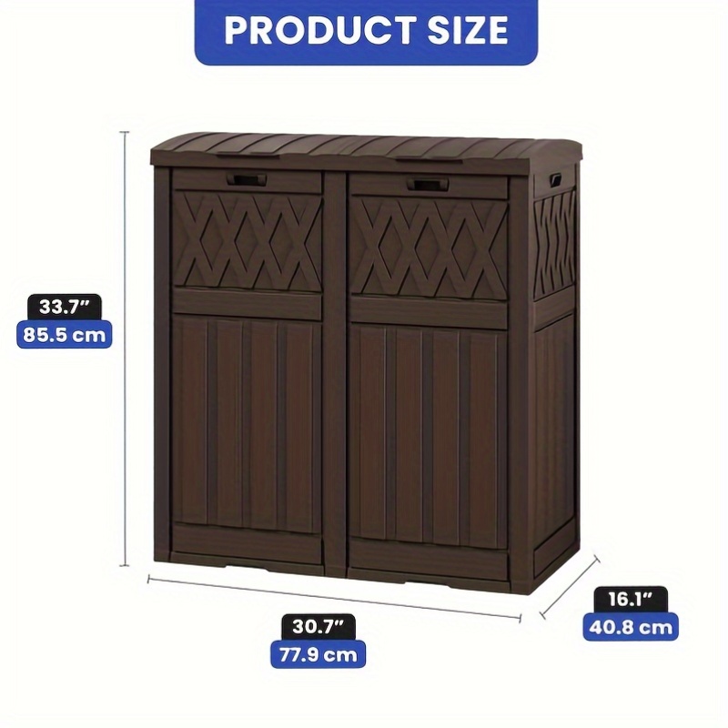 61 gallon Dual compartment Outdoor Trash Bin Concealed Waste - Temu