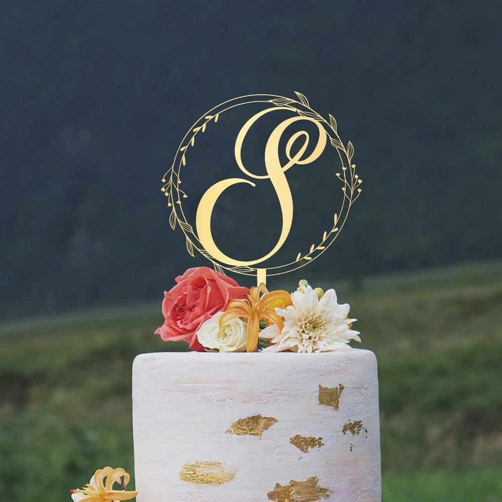 Initial Birthday Cupcake Topper Monogram Acrylic - Temu